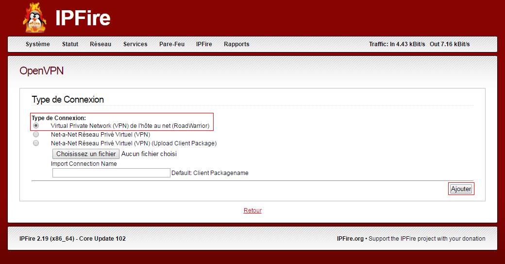 Créer une connexion VPN avec OpenVPN sur IpFire | Konectik